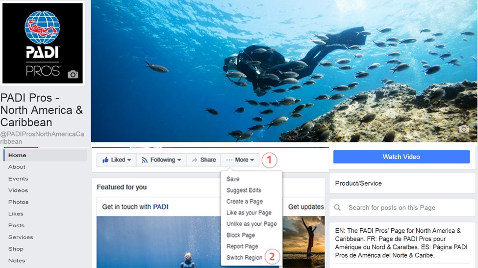 PADI Pros Facebook Page New Global Structure - PADI Pros