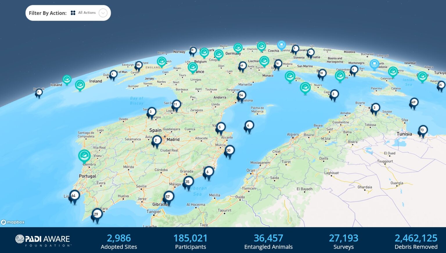Image of Action Map Global Impact - PADI Pros