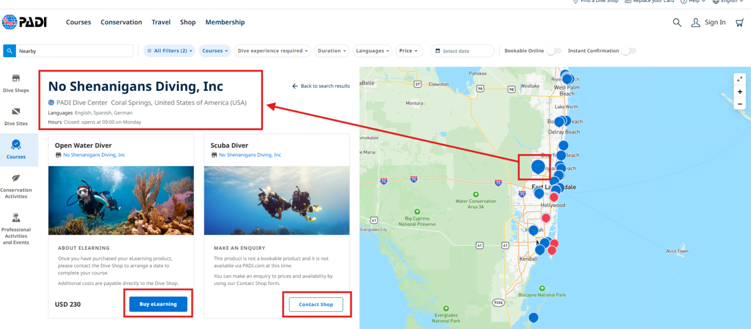 The New PADI Courses Locator – How To Show Up - PADI Pros
